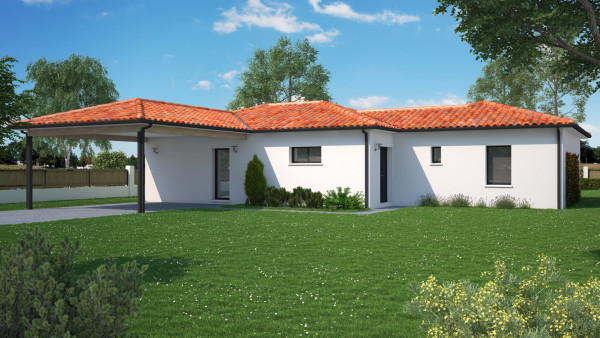 Modèle CAMARSAN : Maison de plain-pied 3 chambres avec un garage ...