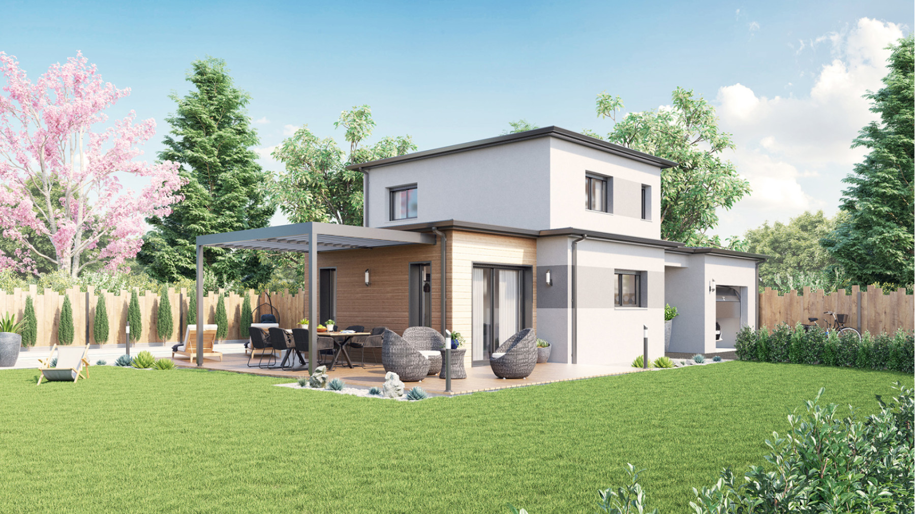 Modèle CRISTAL : Maison à étage 3 chambres avec un garage - Maisons Ericlor